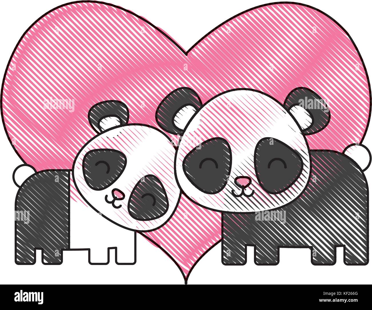 Panda Cartoon Love