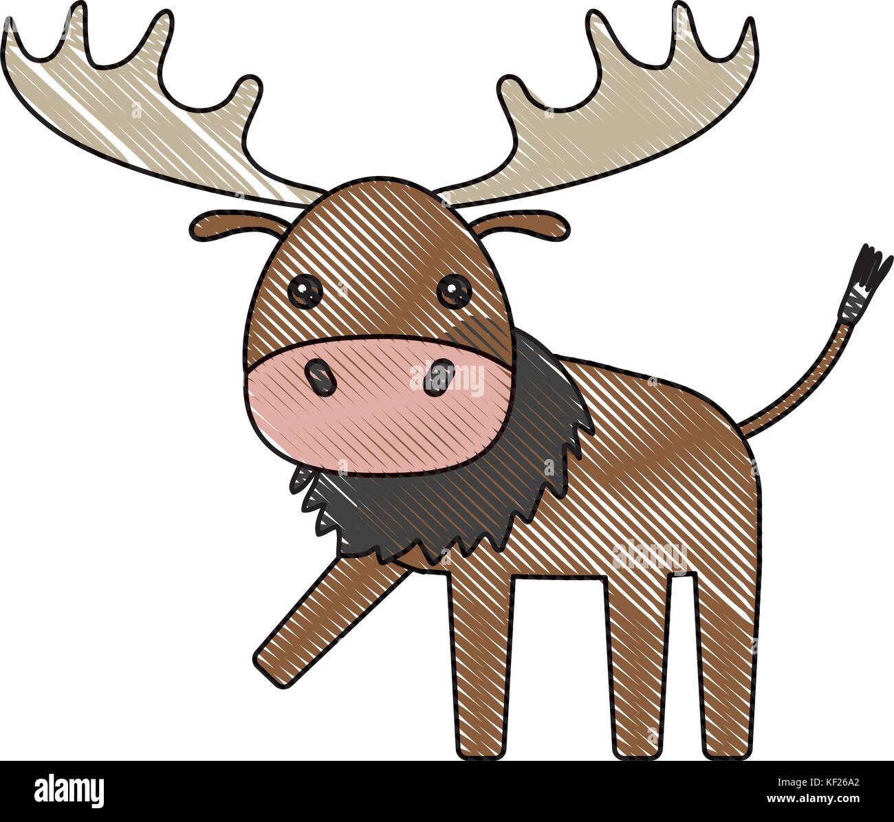 cute moose icon over white background vector illustration Stock Vector ...