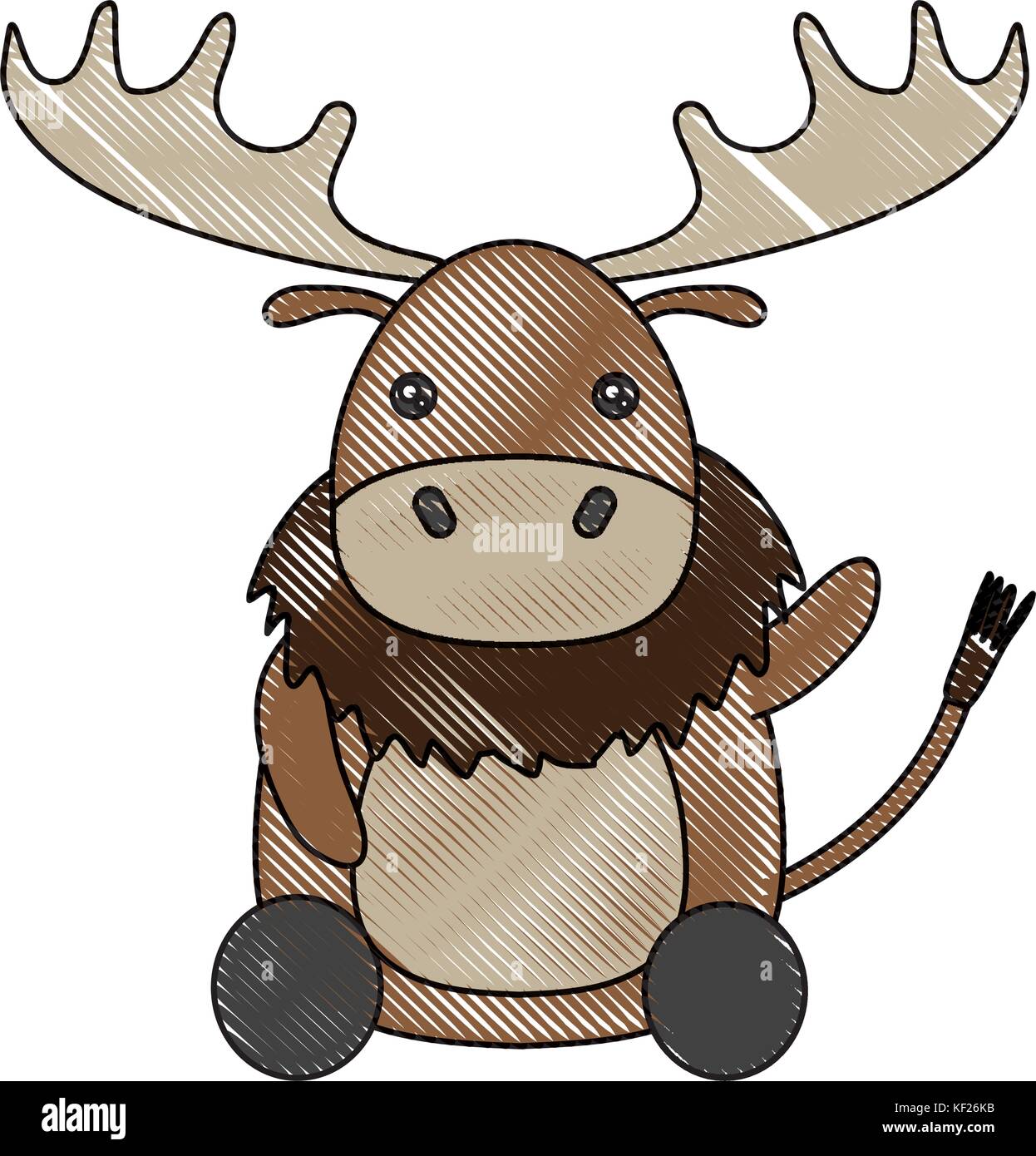 cute moose icon over white background vector illustration Stock Vector ...