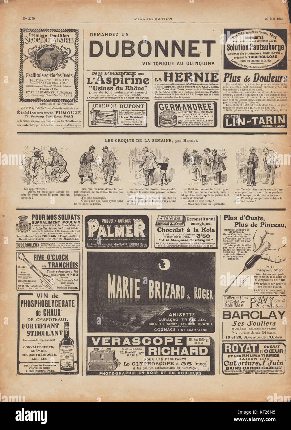 No 3769 29 Mai 1915, scan02, front cover inside Stock Photo - Alamy