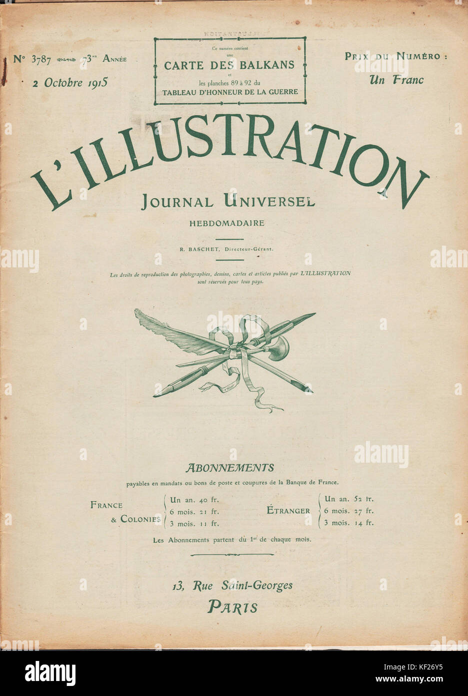 The front cover of the document from October 2, 1915, likely showcases ...