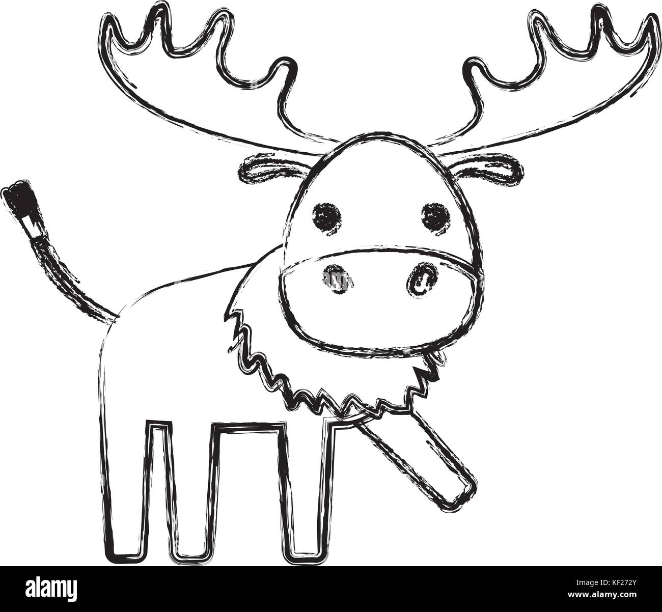 cute moose icon over white background vector illustration Stock Vector ...