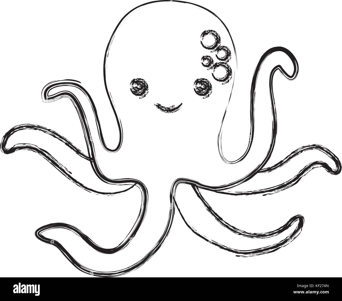 cute octupus icon over white background vector illustration Stock ...