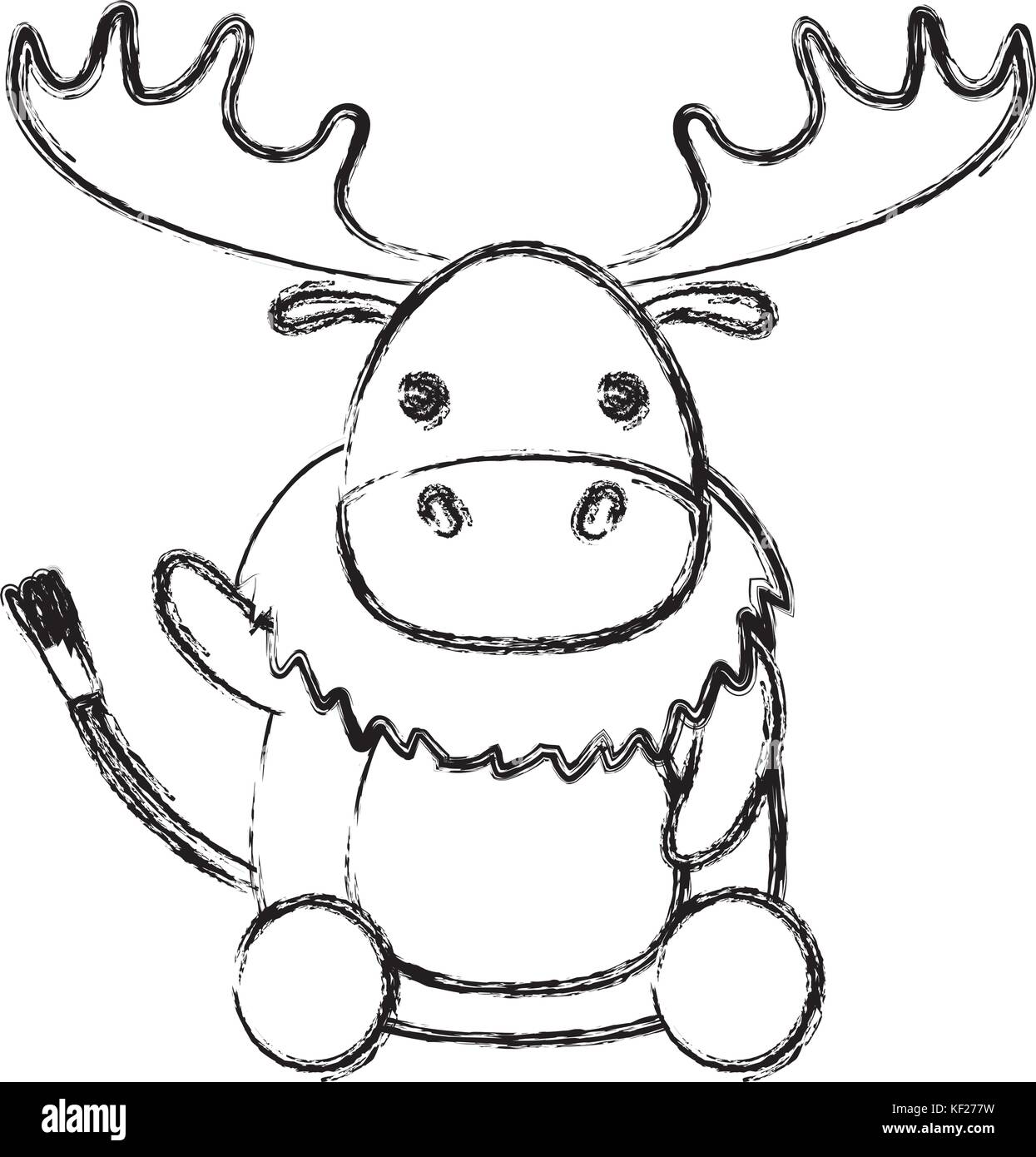 cute moose icon over white background vector illustration Stock Vector ...