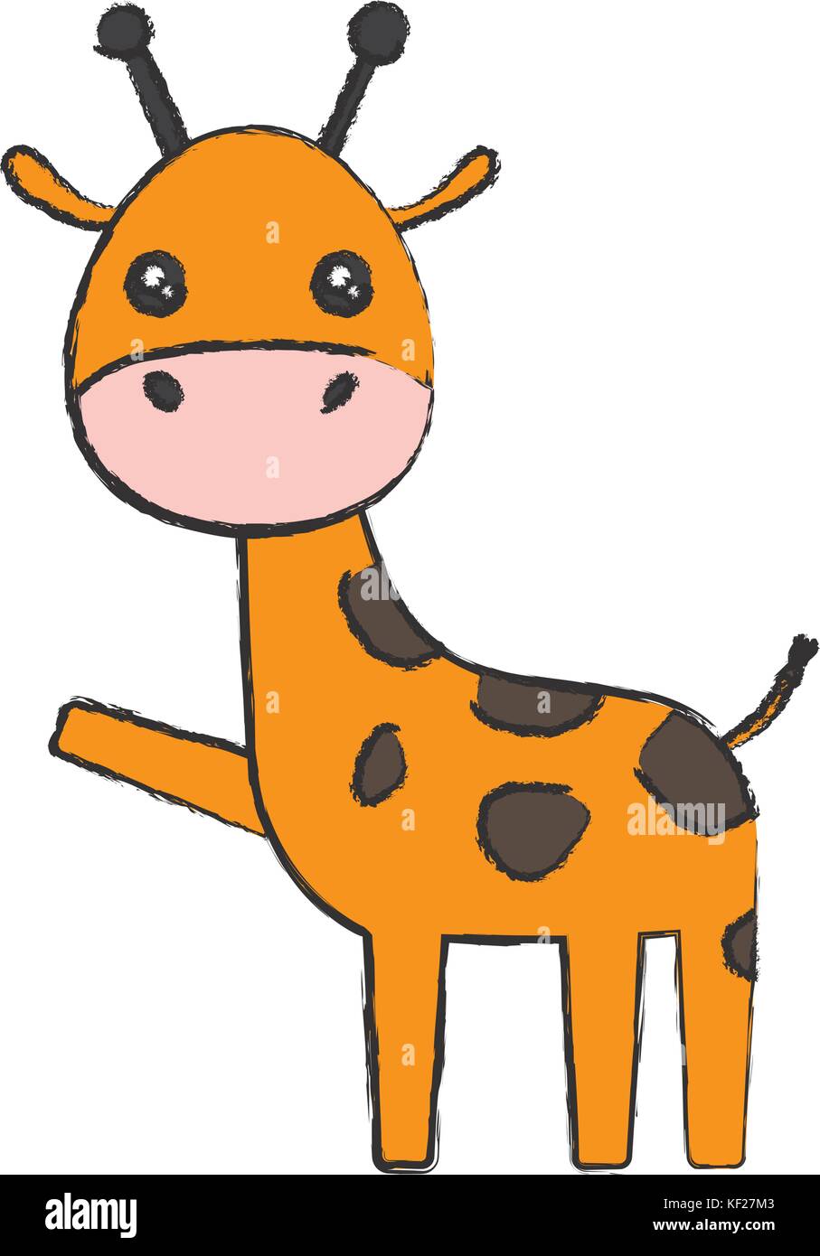 cute giraffe icon over white background vector illustration Stock ...