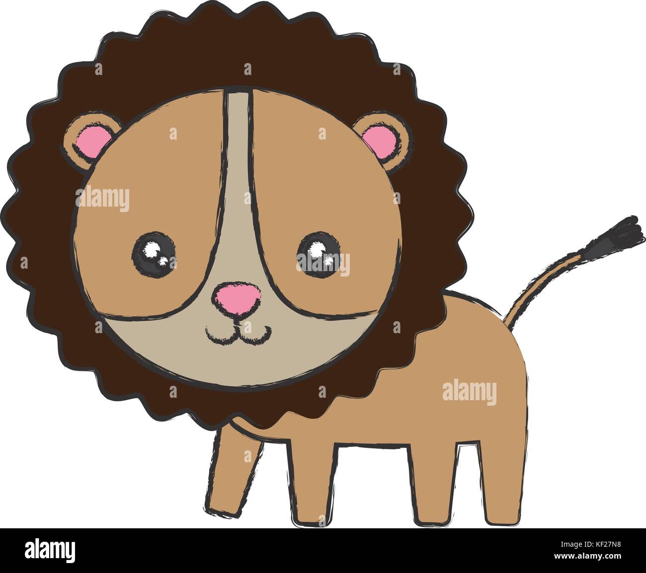 cute lion icon over white background vector illustration Stock Vector ...