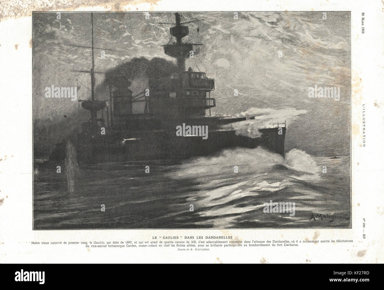 No 3759 20 Mars 1915, scan 28, front page 307 Stock Photo - Alamy