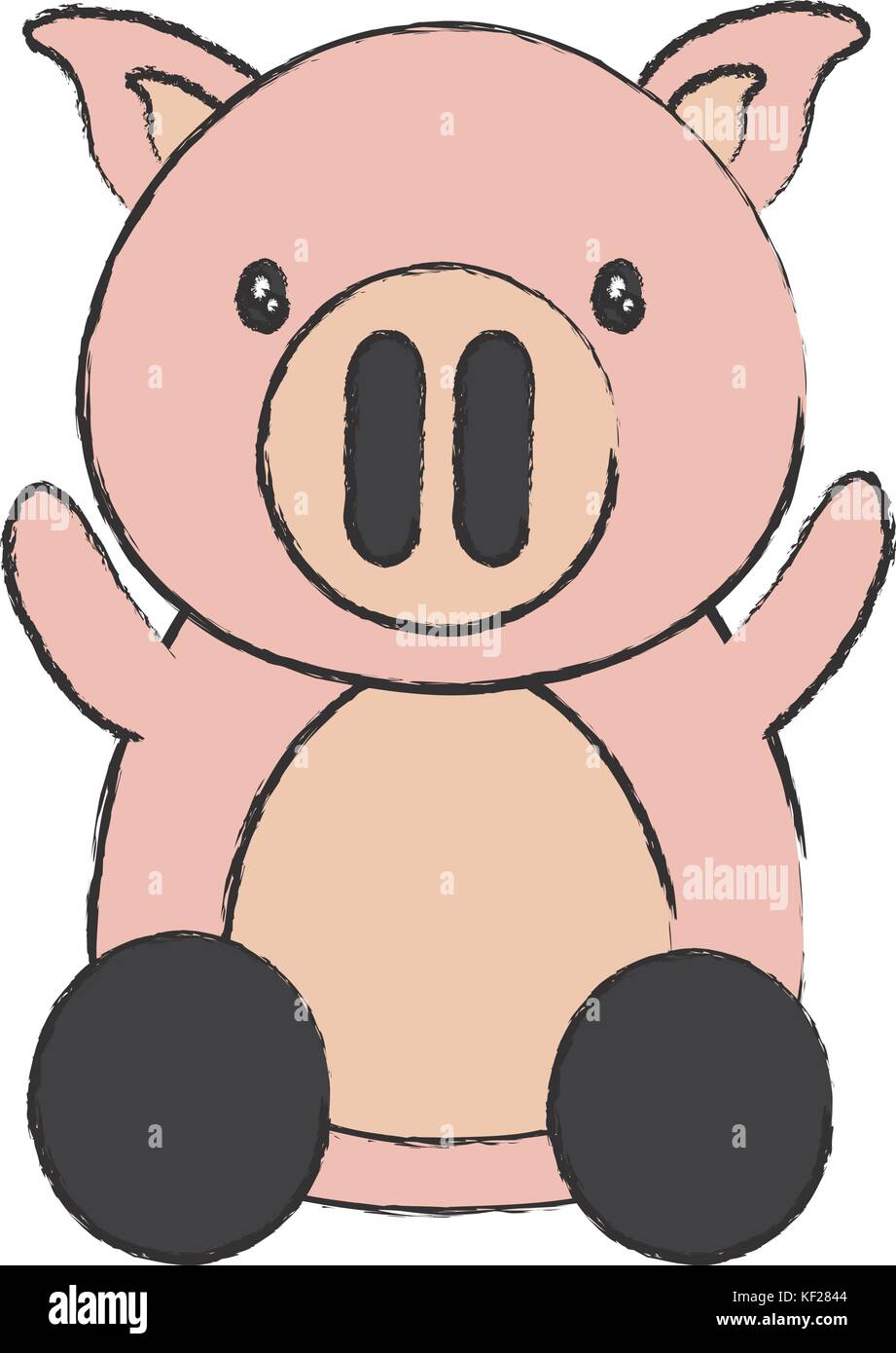cute pig icon over white background vector illustration Stock Vector ...