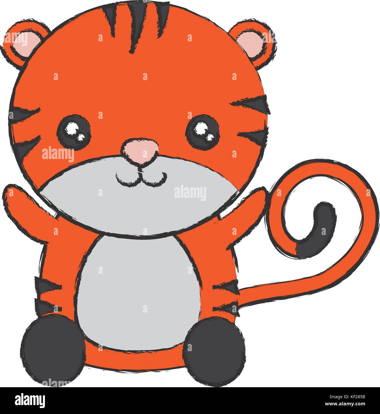 cute tiger icon over white background vector illustration Stock Vector ...