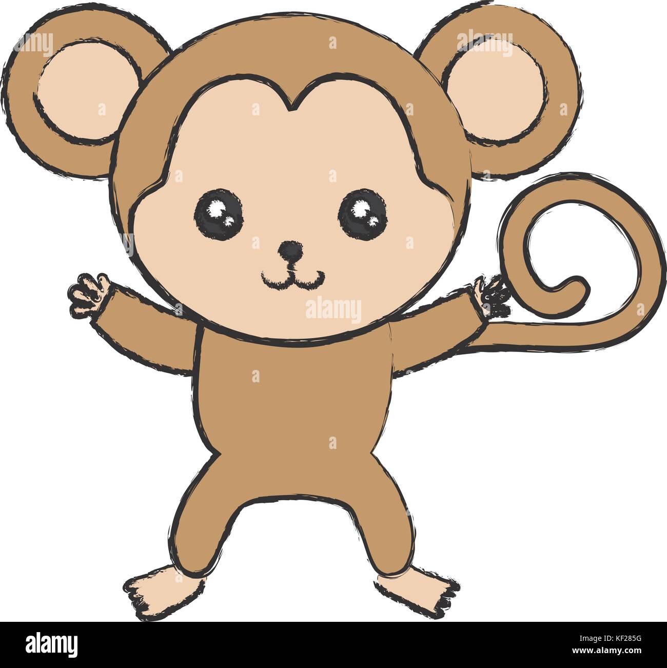 monkey icon over white background vector illustration Stock Vector ...