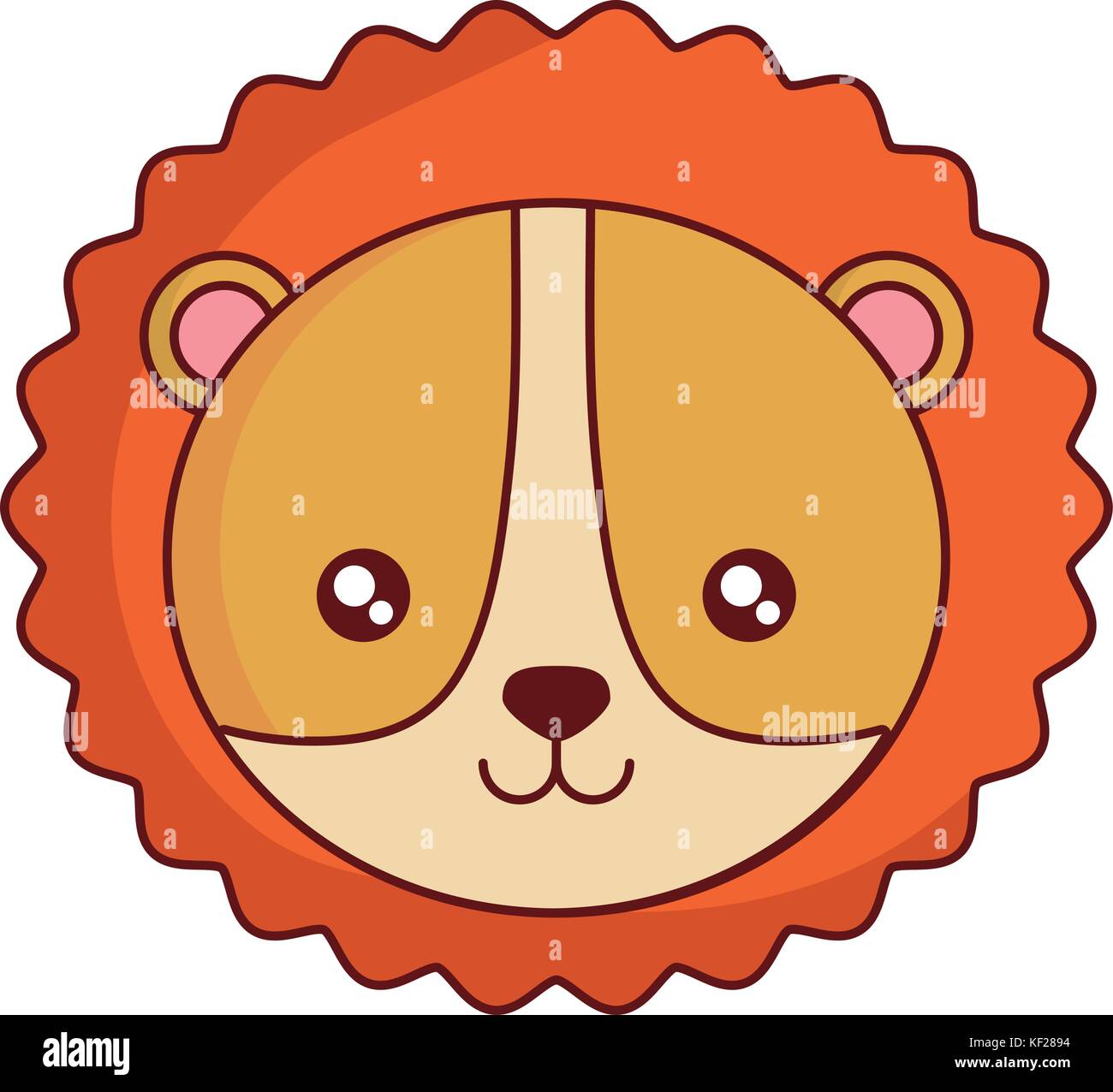 cute lion icon over white background vector illustration Stock Vector ...