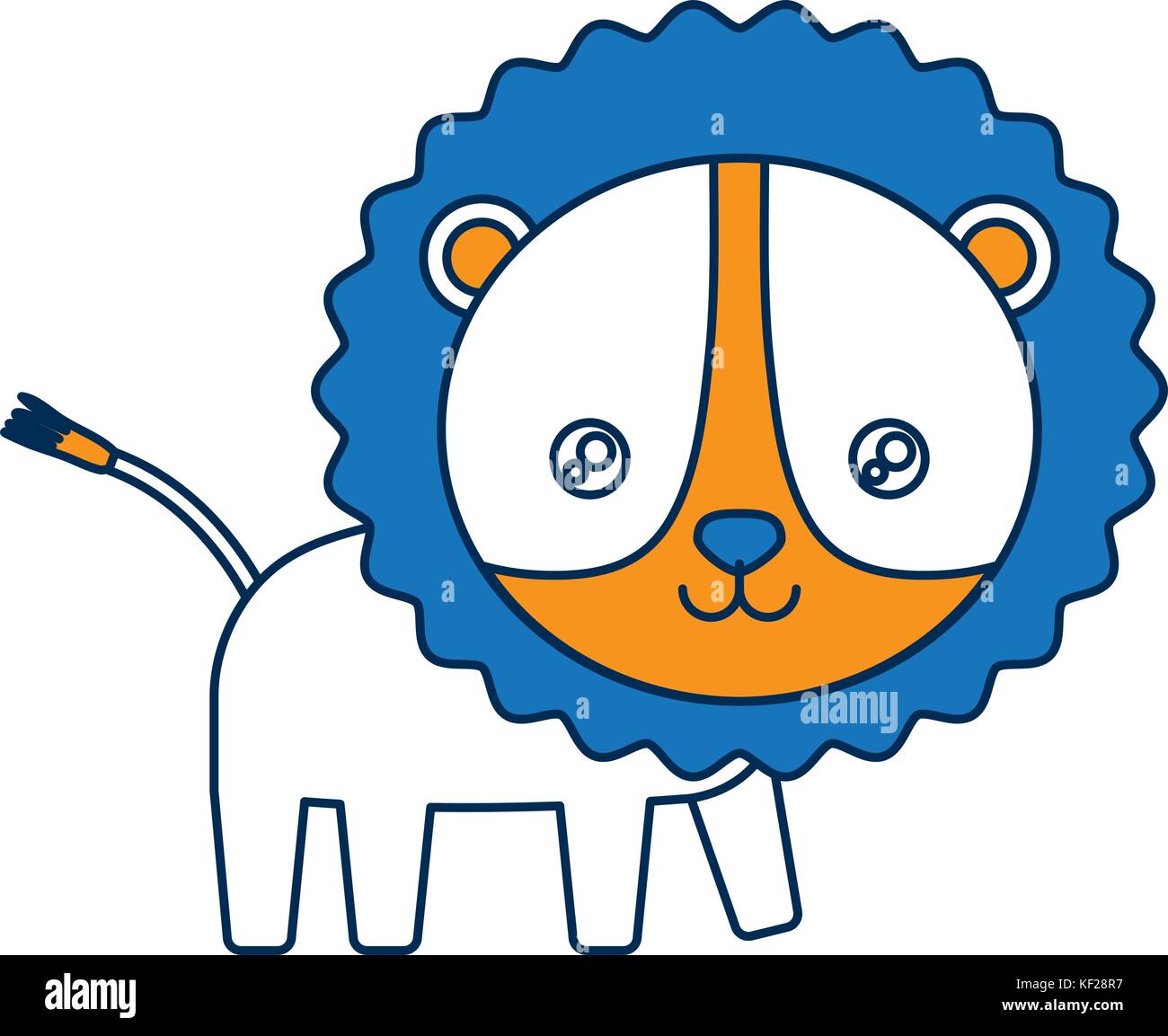 cute lion icon over white background vector illustration Stock Vector ...