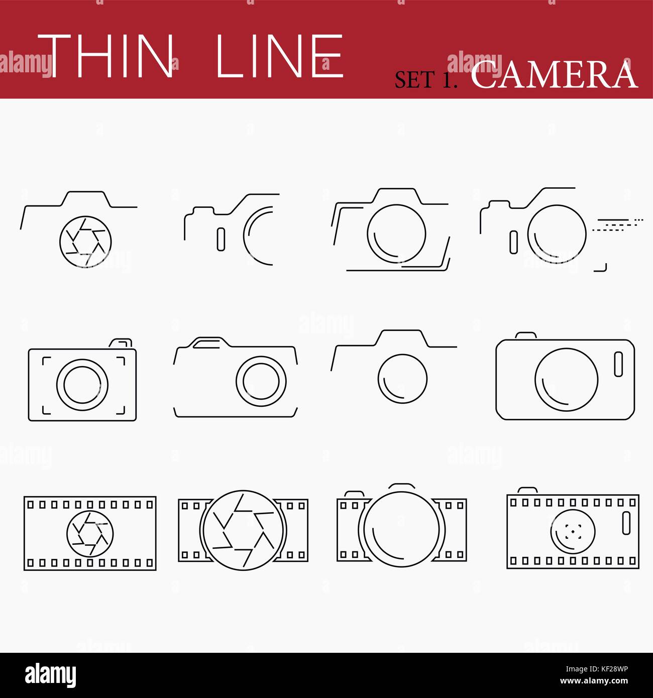Thin line, flat camera icons Stock Vector Image & Art - Alamy