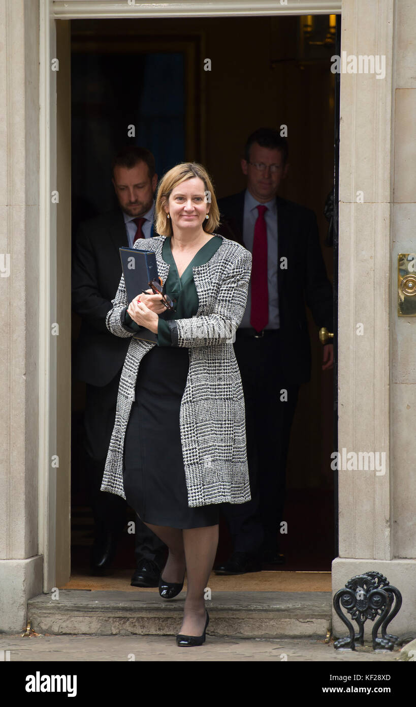 Amber Rudd leaves Downing Street Cabinet Meeting, 24 October 2017 ...