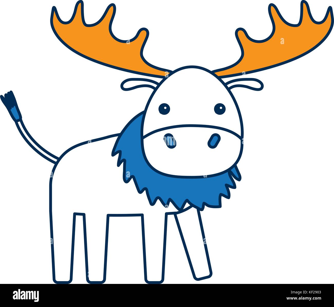 cute moose icon over white background vector illustration Stock Vector ...