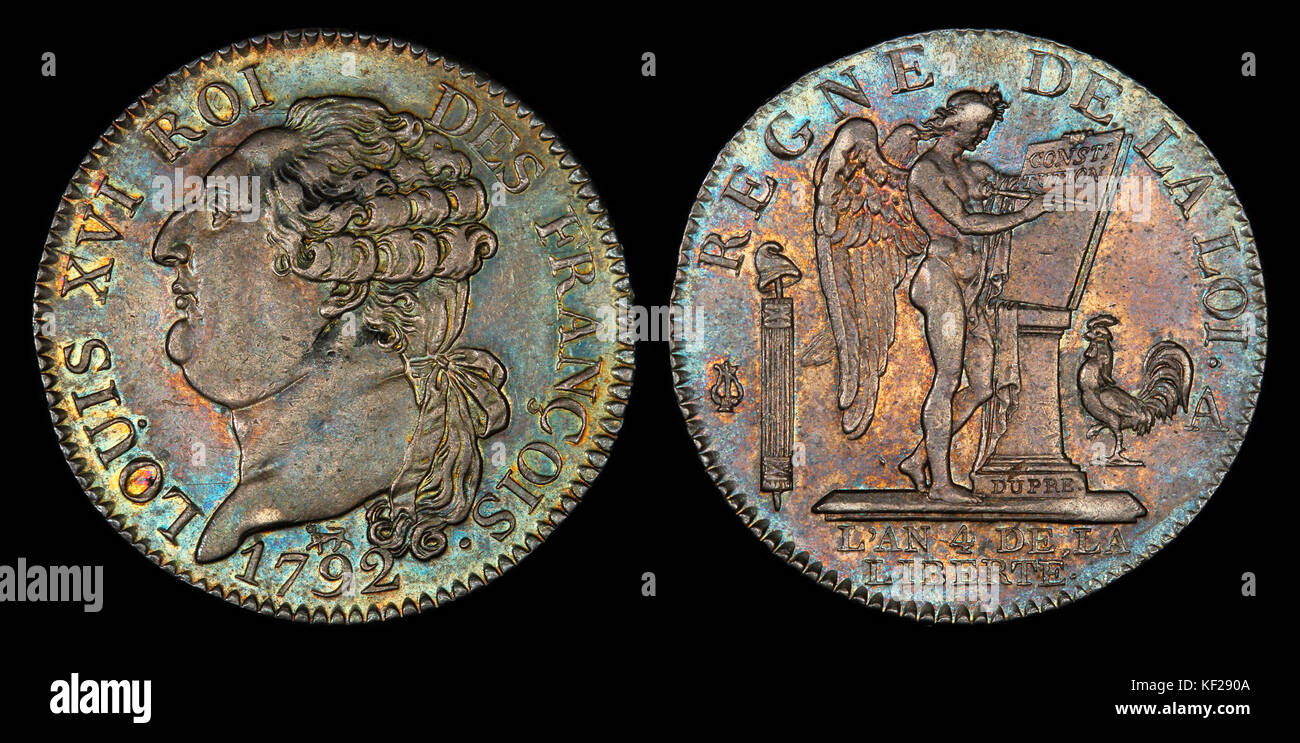 France 1792 A Half Ecu (Louis16 Stock Photo - Alamy