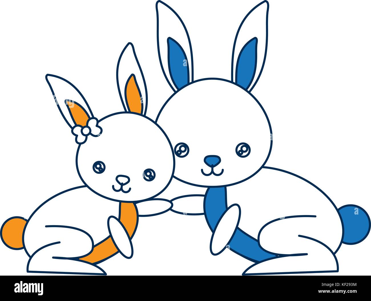cute rabbits icon over white background vector illustration Stock ...