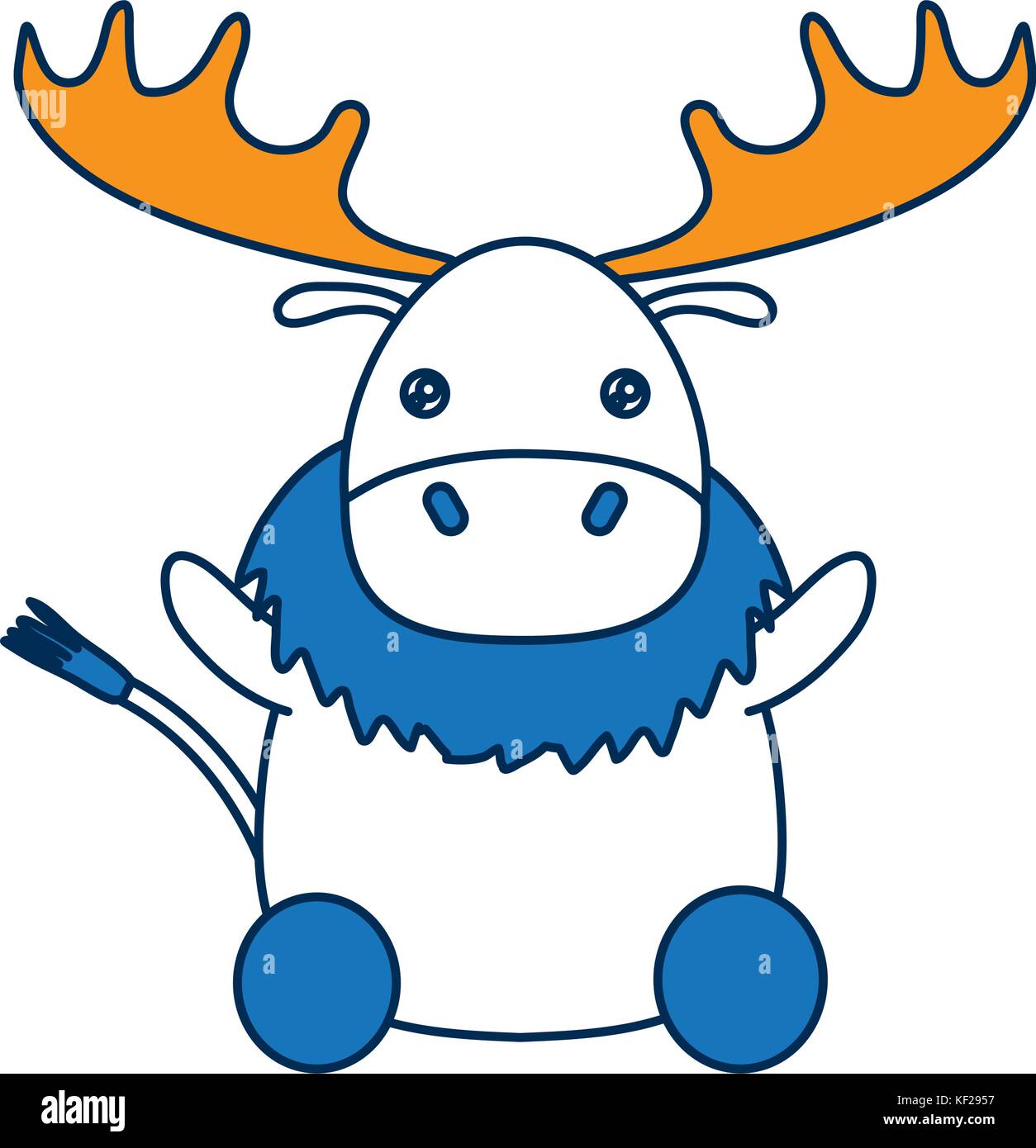 cute moose icon over white background vector illustration Stock Vector ...