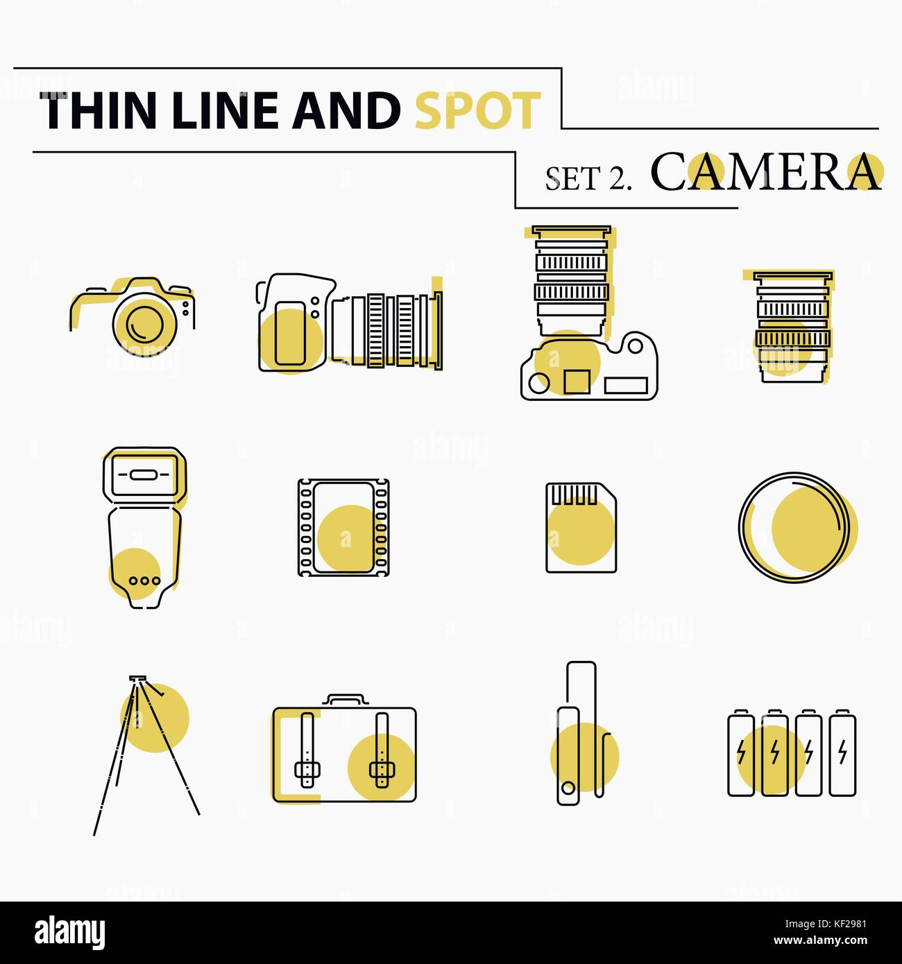 Camera icons and camera accessories icons Stock Vector Image & Art - Alamy