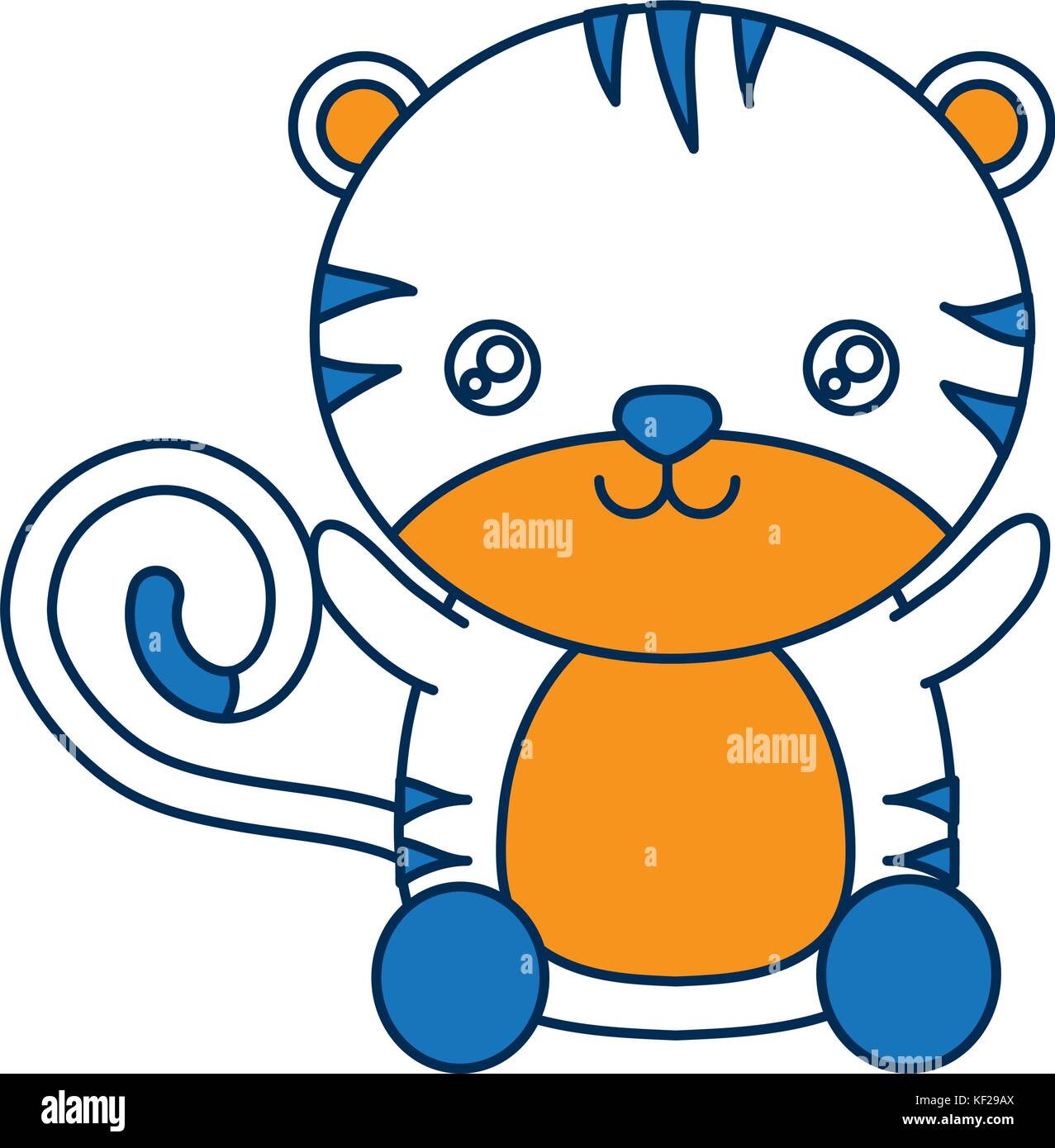 cute tiger icon over white background vector illustration Stock Vector ...
