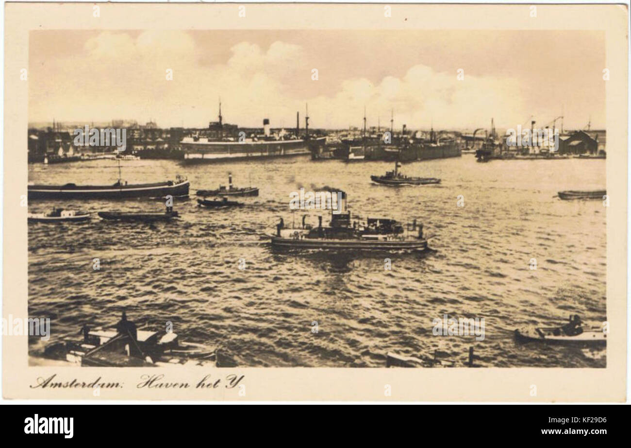 Haven het IJ, Amsterdam (ansichtkaart Stock Photo - Alamy