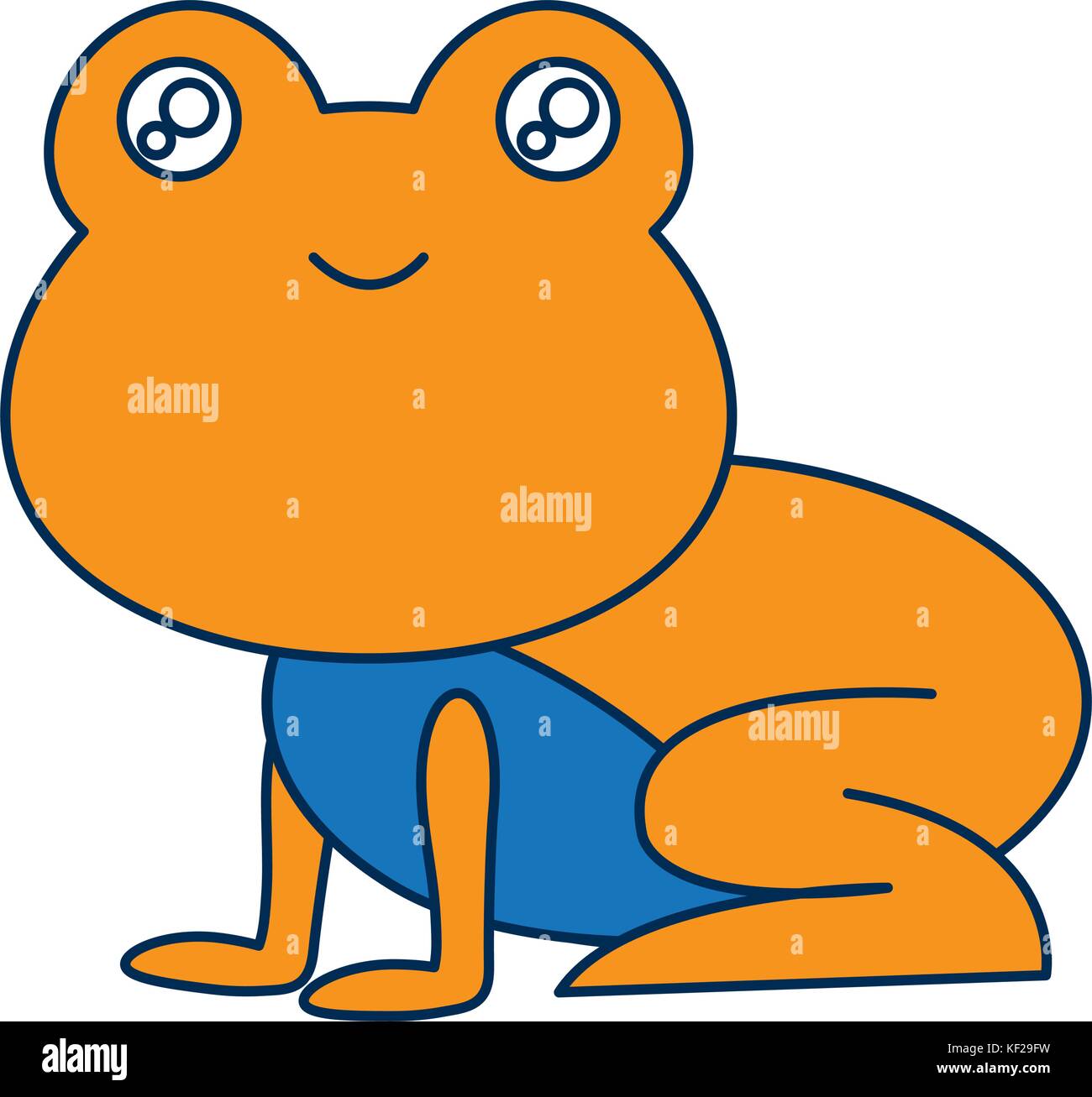 cute frog icon over white background colorful design vector ...