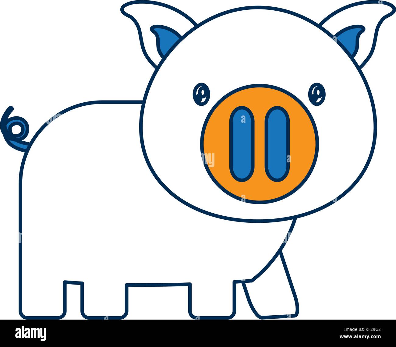 cute pig icon over white background vector illustration Stock Vector ...