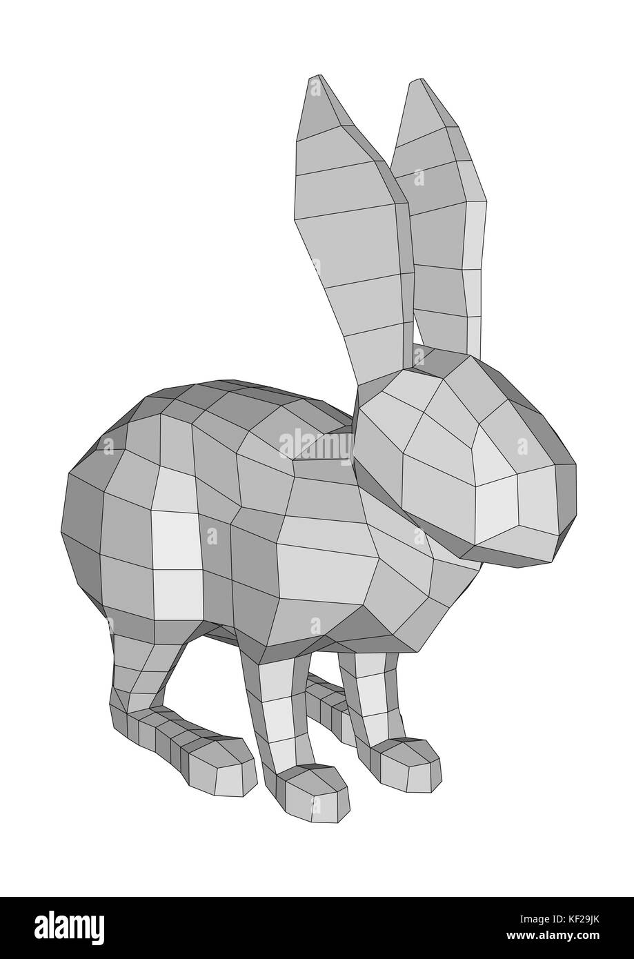 polygonal abstract rabbit isolated on white background Stock Vector ...