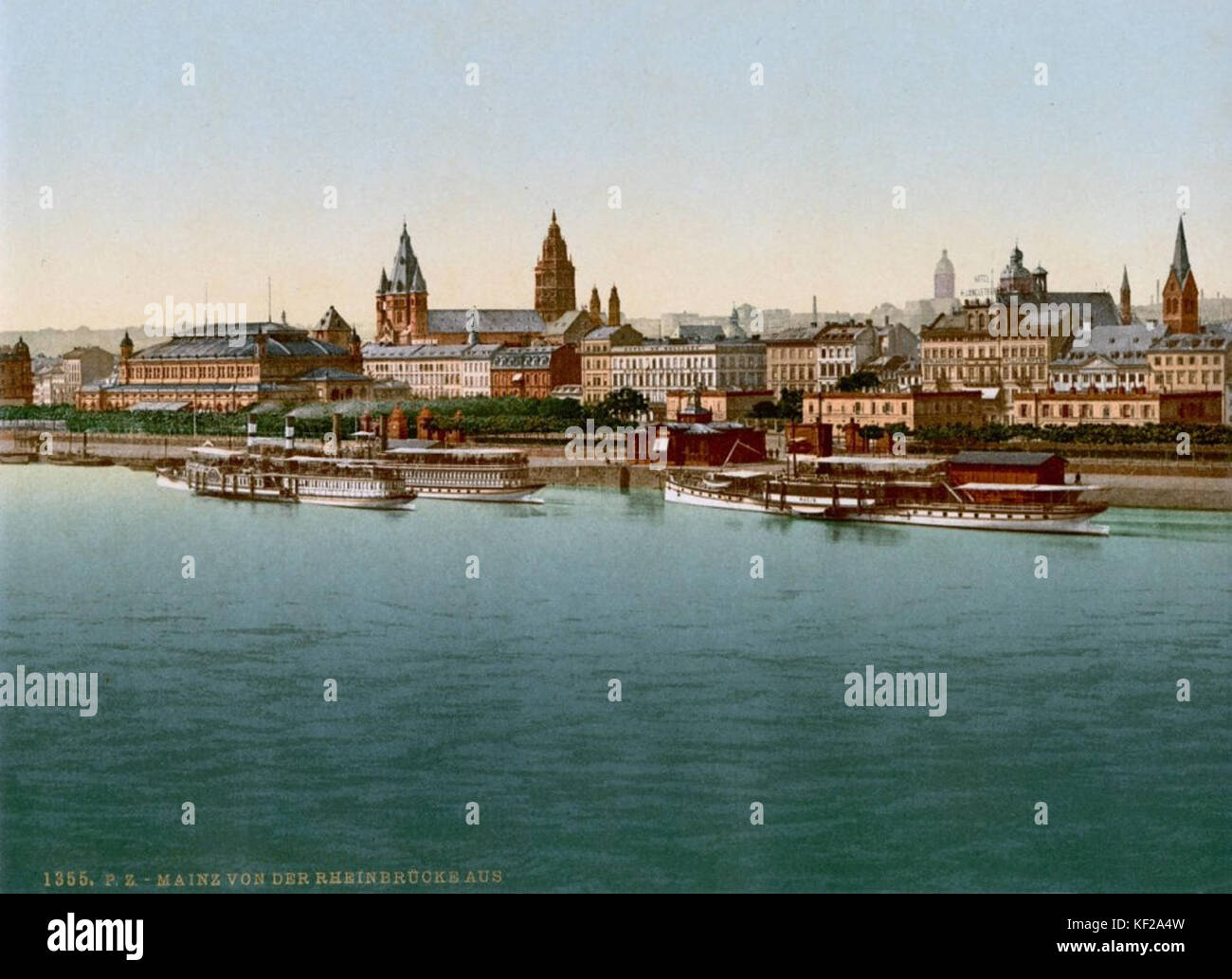 Mainz promenade am linken rheinufer um 1900 Stock Photo - Alamy