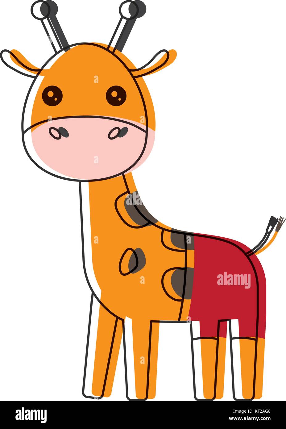 cute giraffe icon over white background vector illustration Stock ...