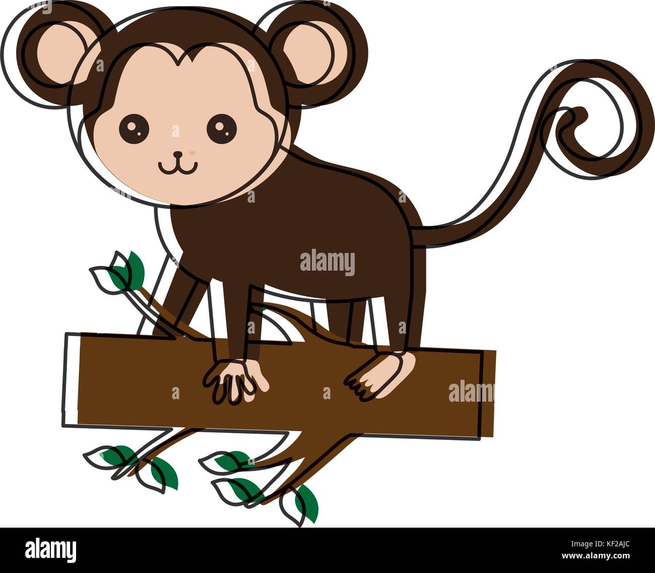 monkey icon over white background vector illustration Stock Vector ...