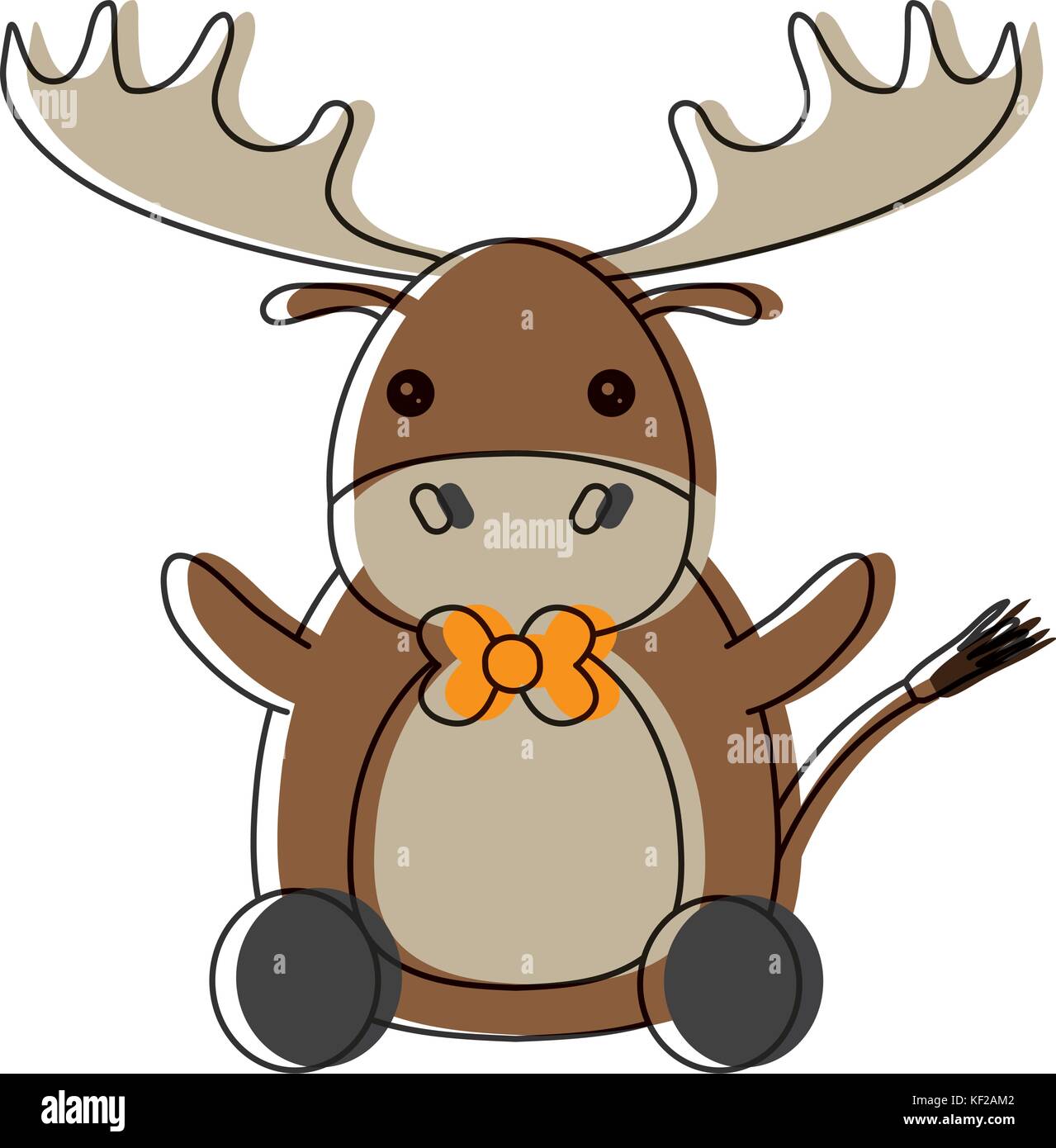 cute moose icon over white background vector illustration Stock Vector ...