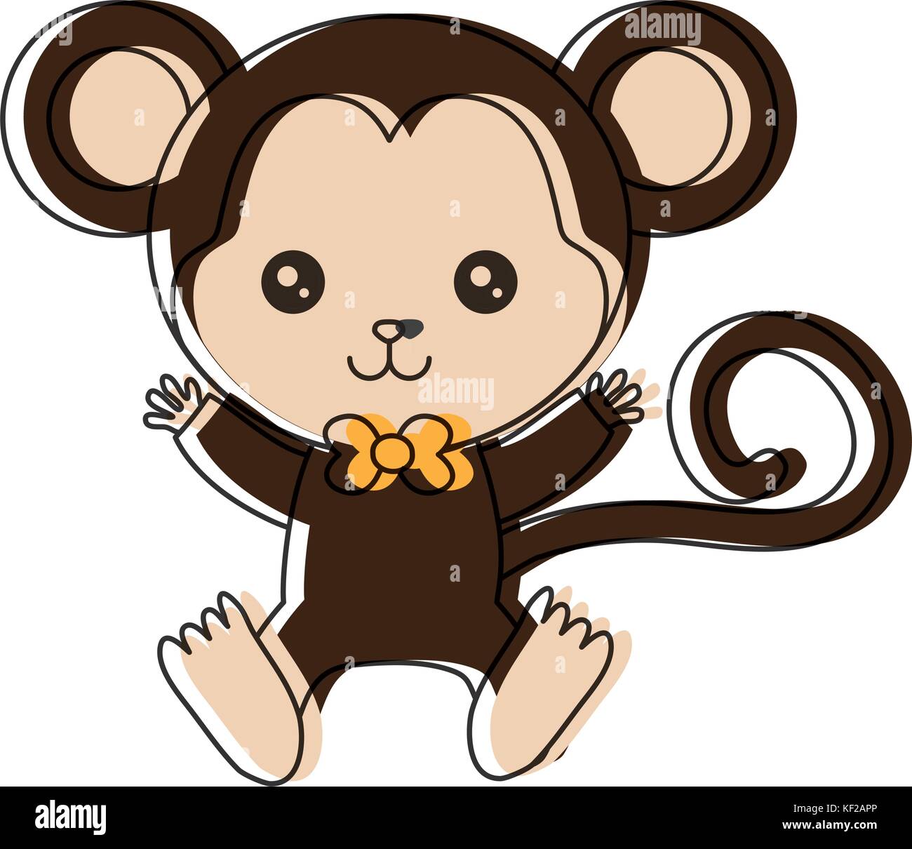 monkey icon over white background vector illustration Stock Vector ...