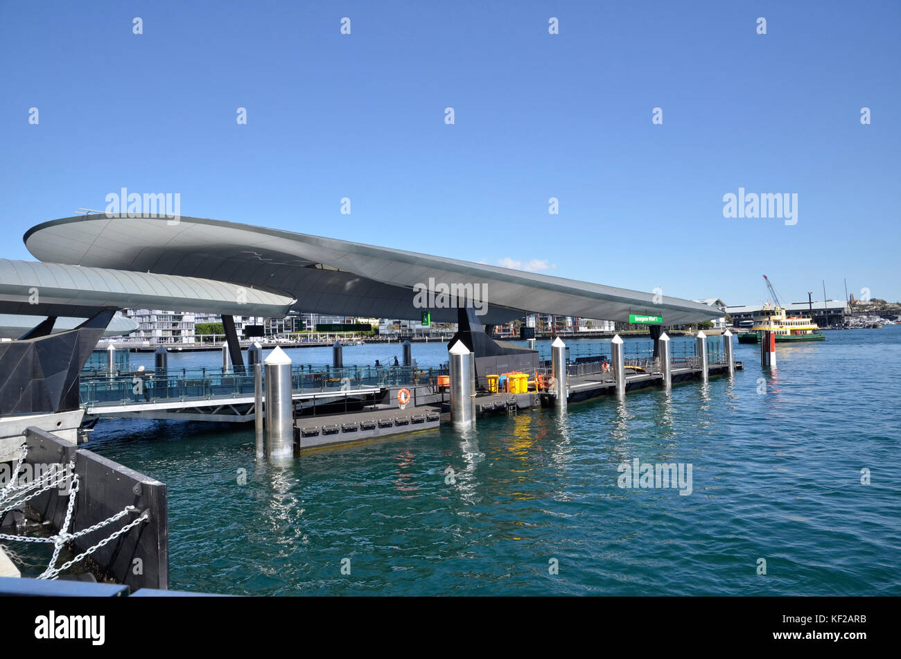 Sydney Ferry Scarborough approaching Barangaroo Wharf in Darling ...