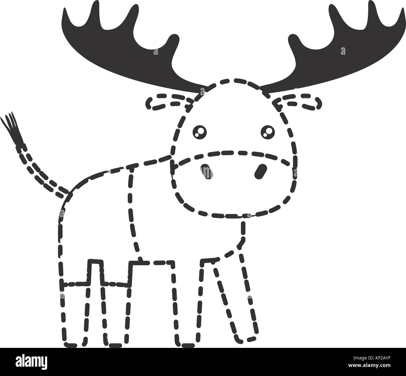 cute moose icon over white background vector illustration Stock Vector ...
