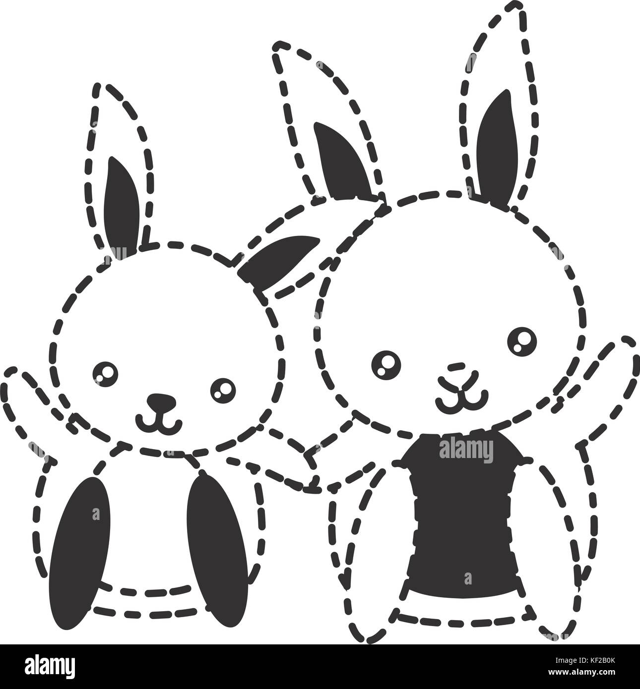 cute rabbits icon over white background vector illustration Stock ...
