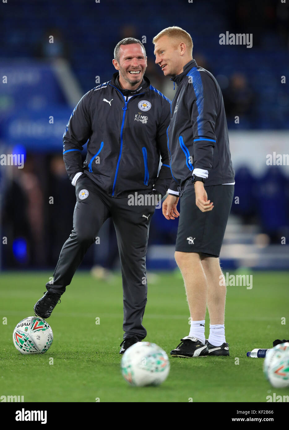 Leicester City Caretaker Manager Michael Appleton (left) during the ...