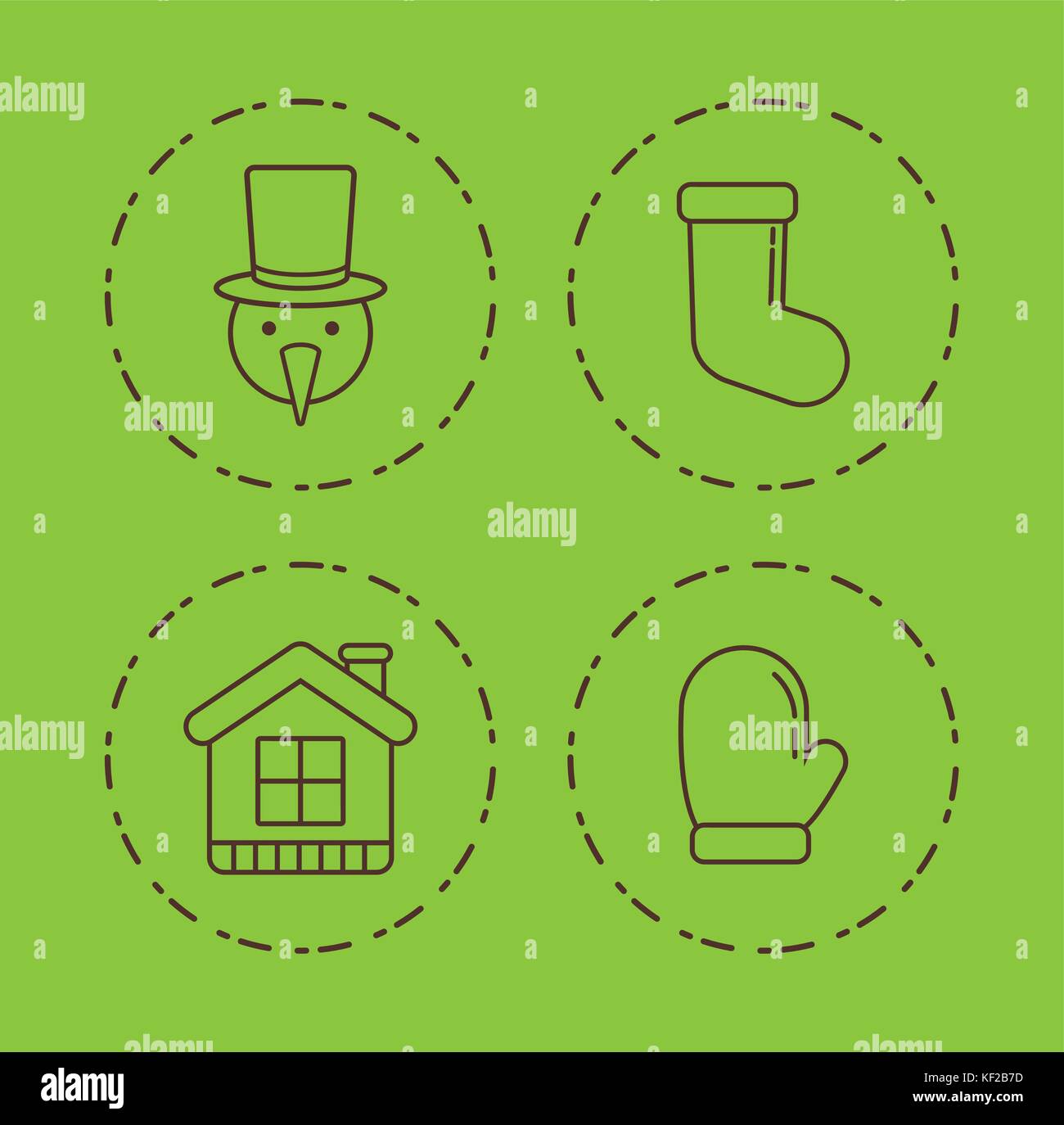 merry christmas related icons over green background colorful design ...