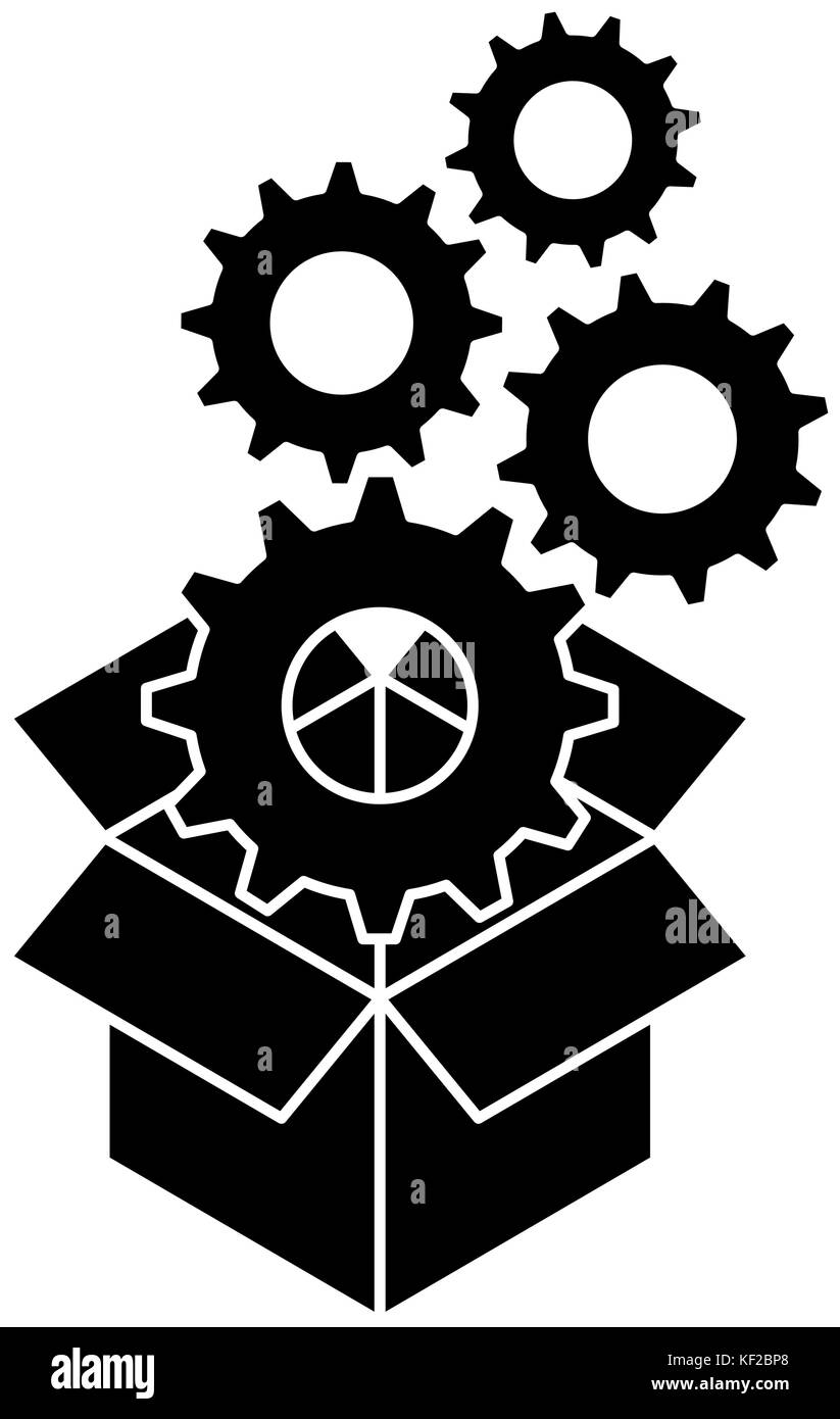 box with gears machine vector illustration design Stock Vector Image ...