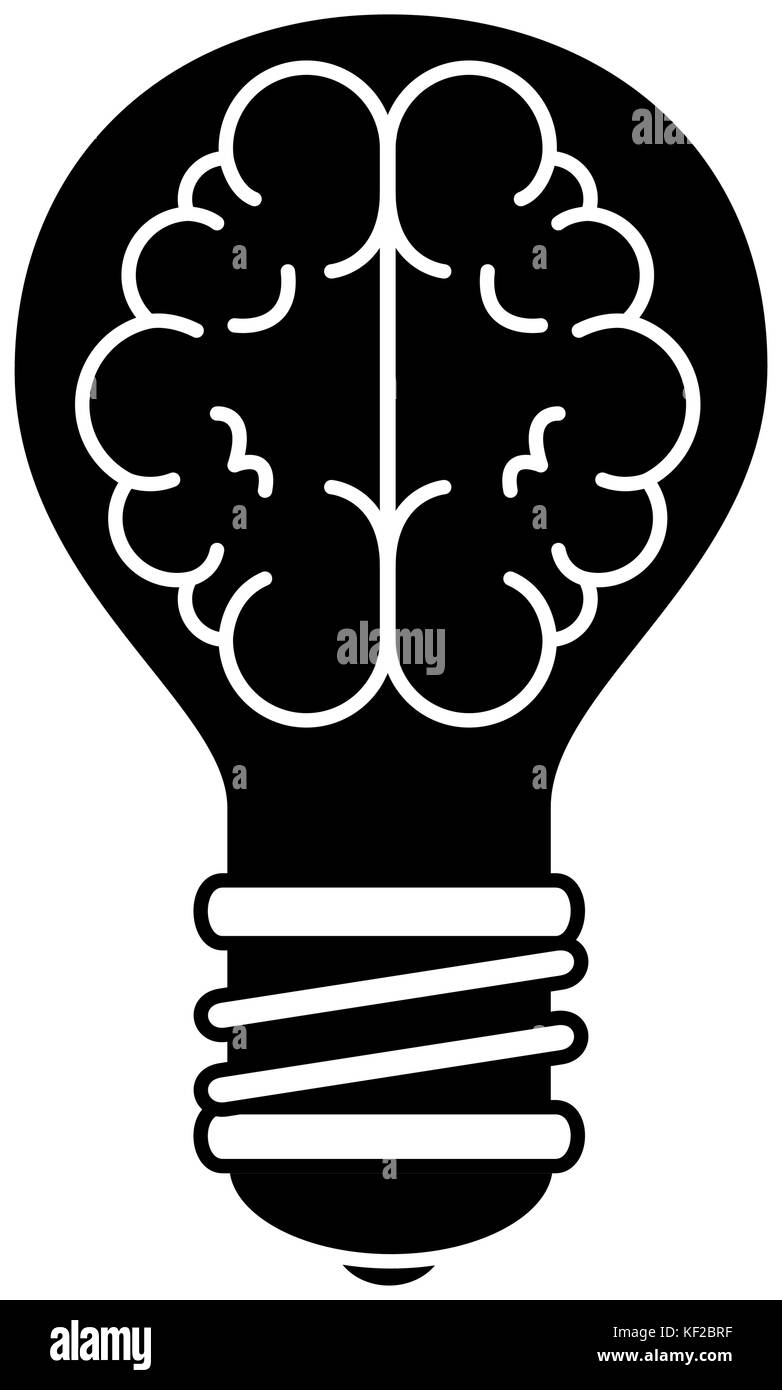 bulb light with brain vector illustration design Stock Vector Image ...
