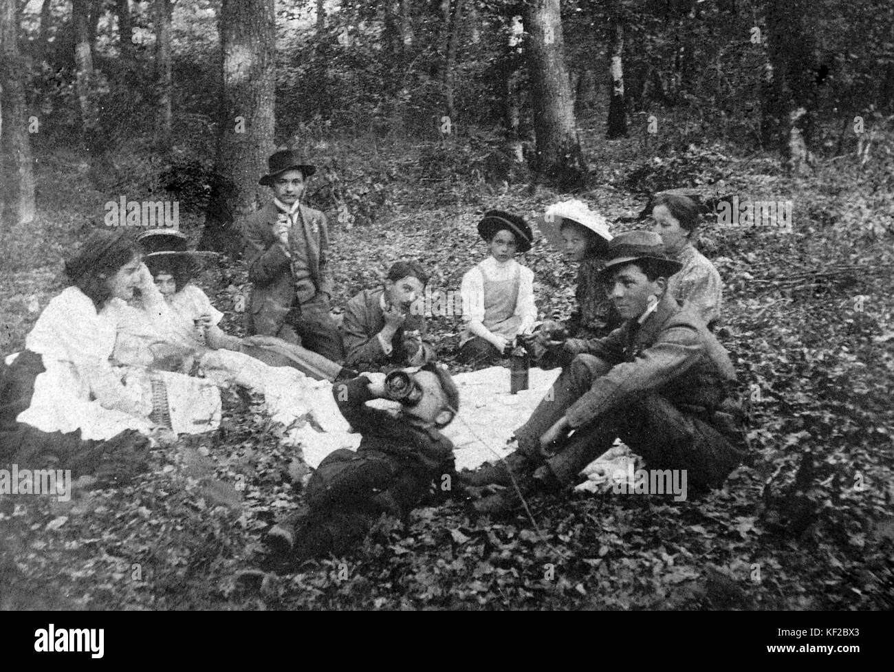 Rural summer picnic Black and White Stock Photos & Images - Alamy