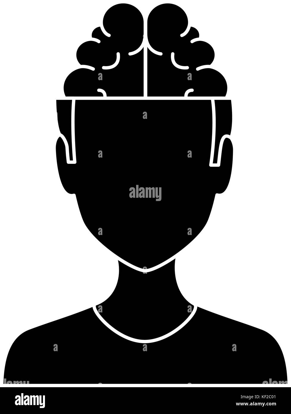 young man with brain avatar character vector illustration design Stock ...