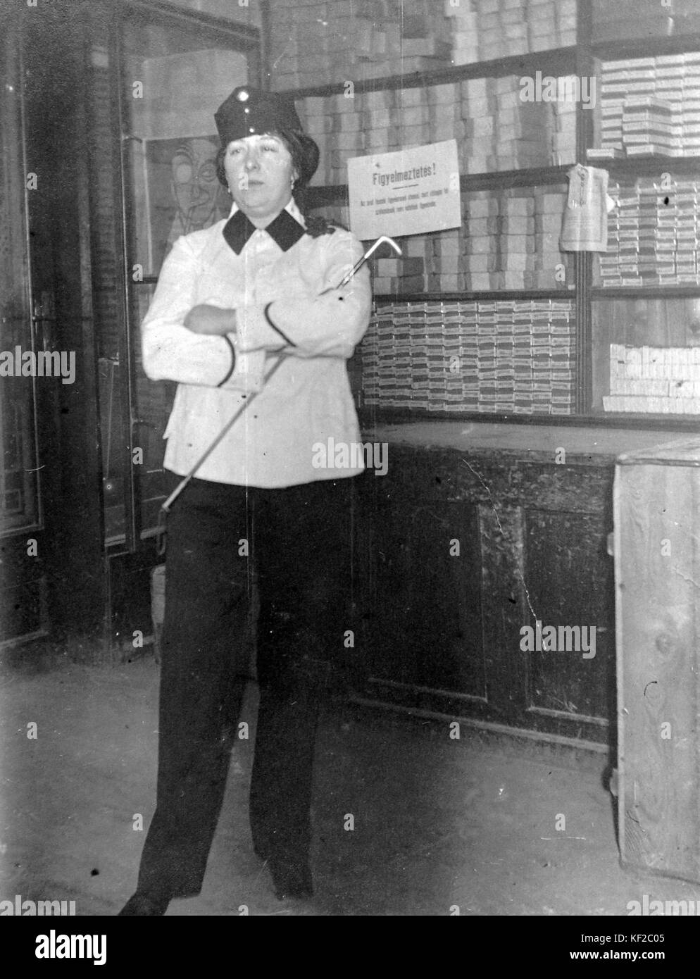 Woman, uniform, walking cane 4679 Stock Photo - Alamy