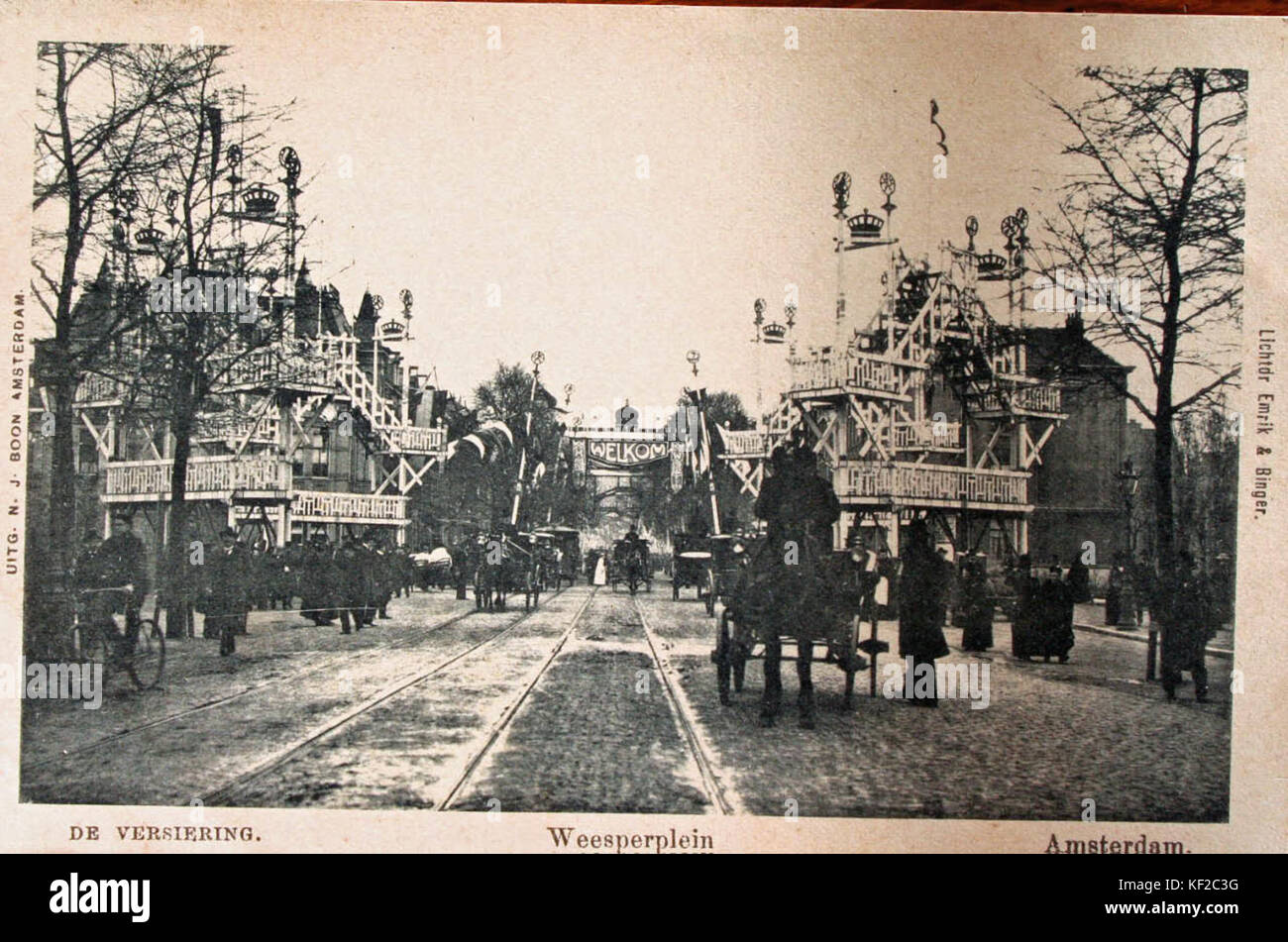 Weesperplein, De versiering 1900 Stock Photo - Alamy