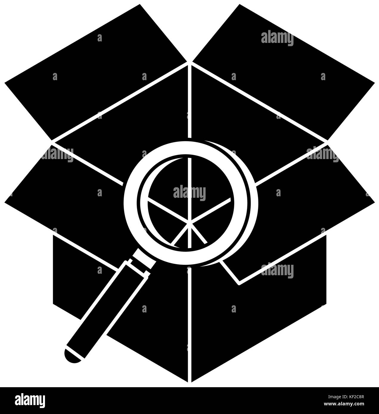 box with magnifying glass isolated icon vector illustration design ...