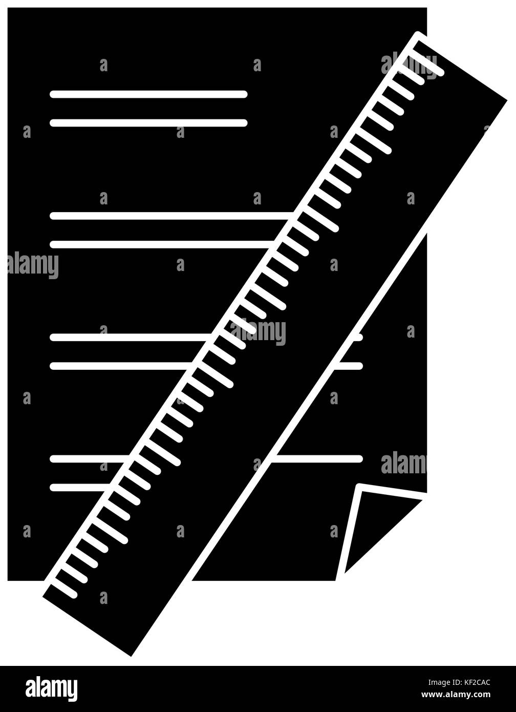 paper document with rule vector illustration design Stock Vector Image ...