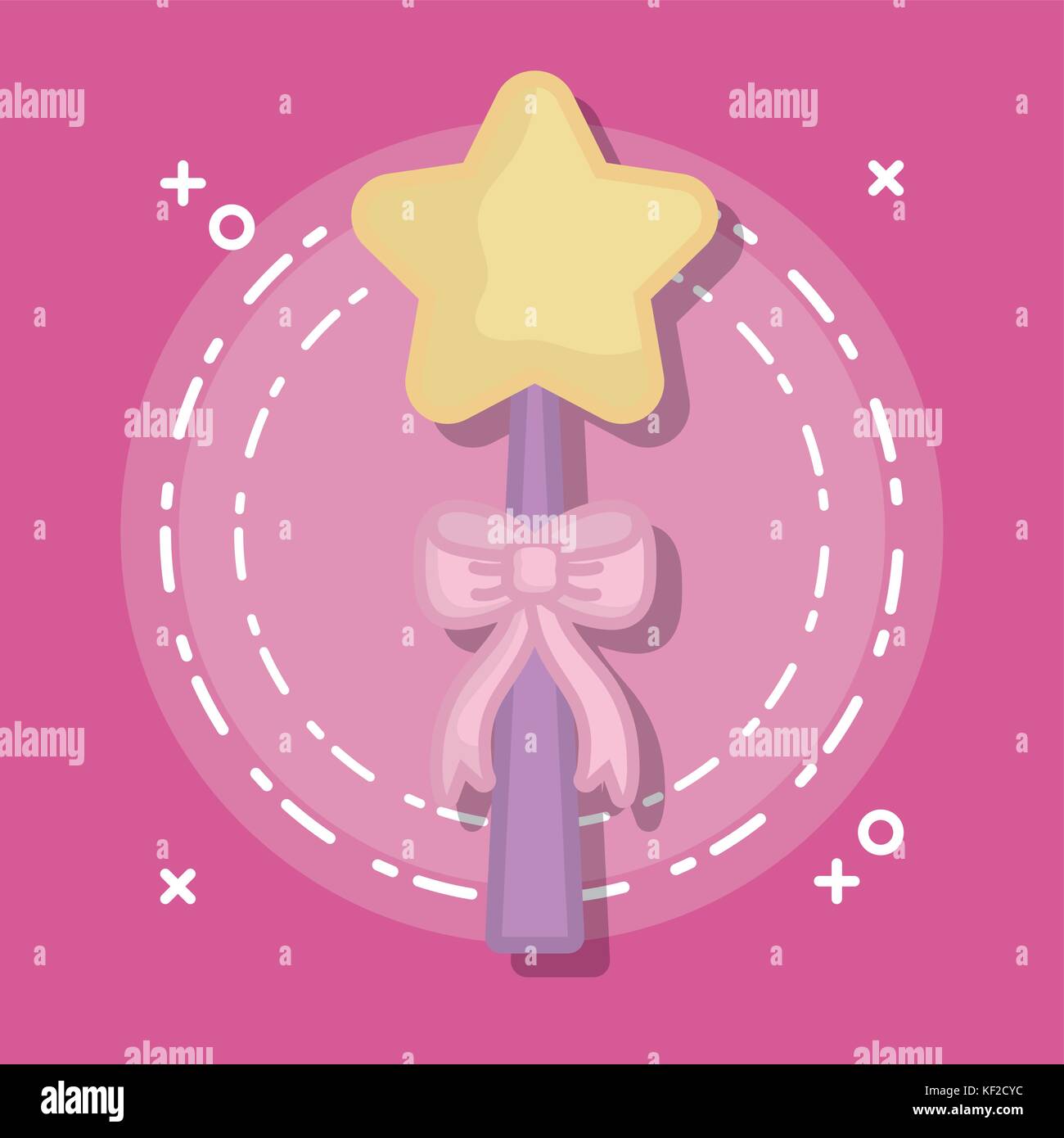 magic wand icon over pink background colorful design vector ...
