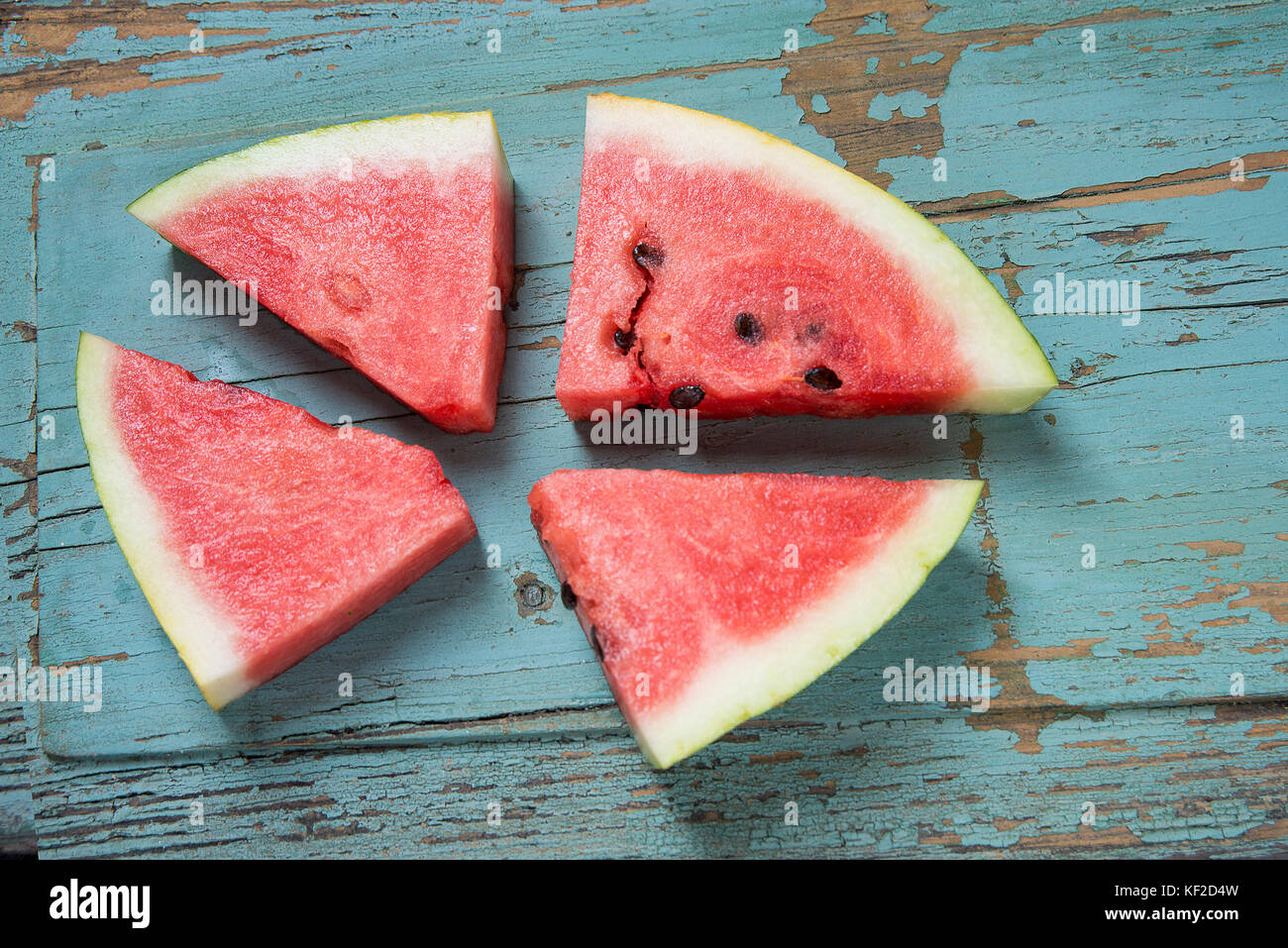 Four juicy watermelon slices hi-res stock photography and images - Alamy