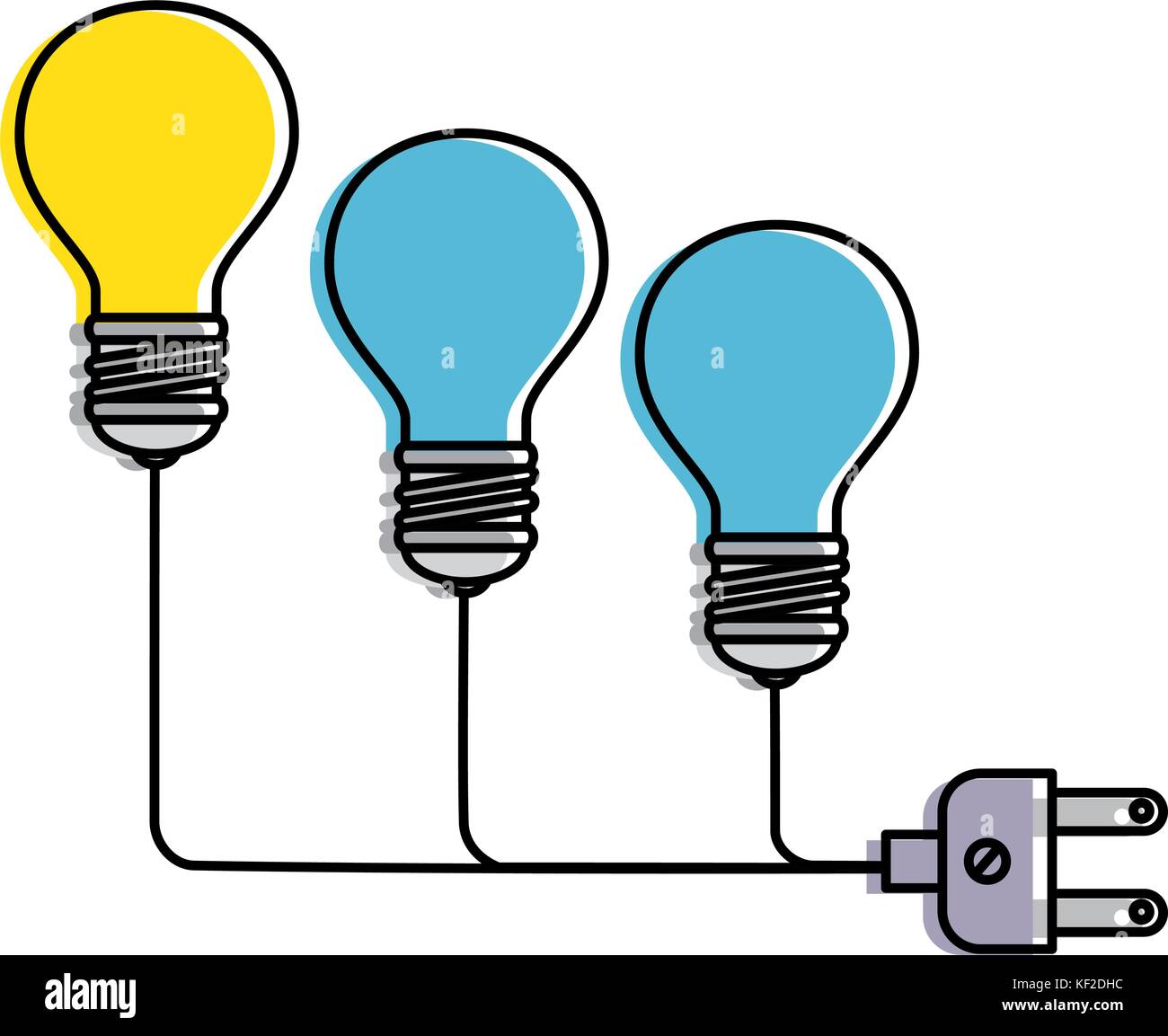 bulb light with connector vector illustration design Stock Vector Image ...