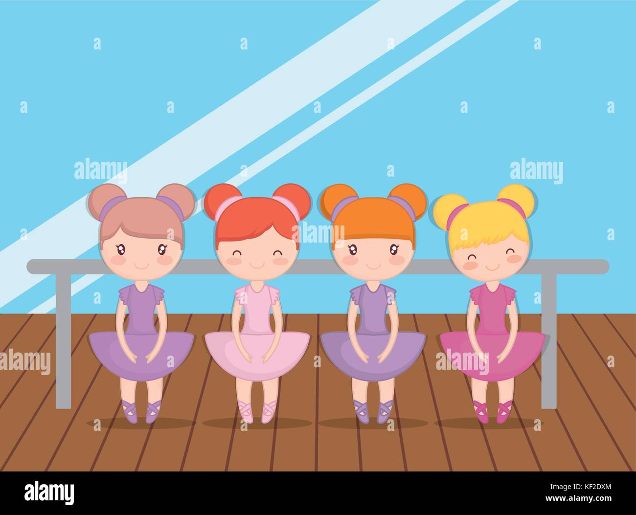 ballet ballerina over studio background colorful design vector ...